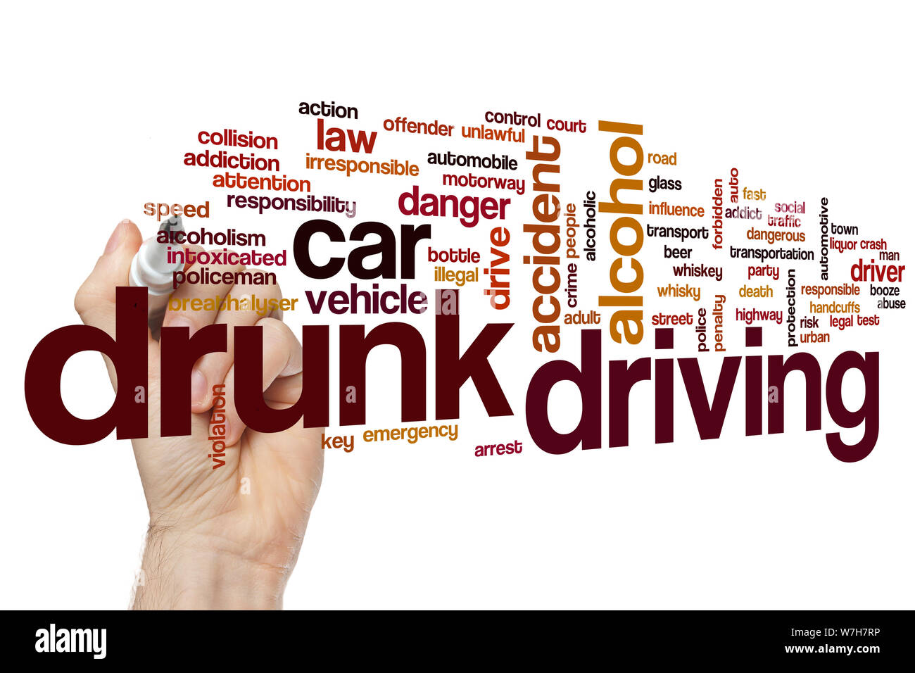 Drunk driving word cloud concept Stock Photo - Alamy