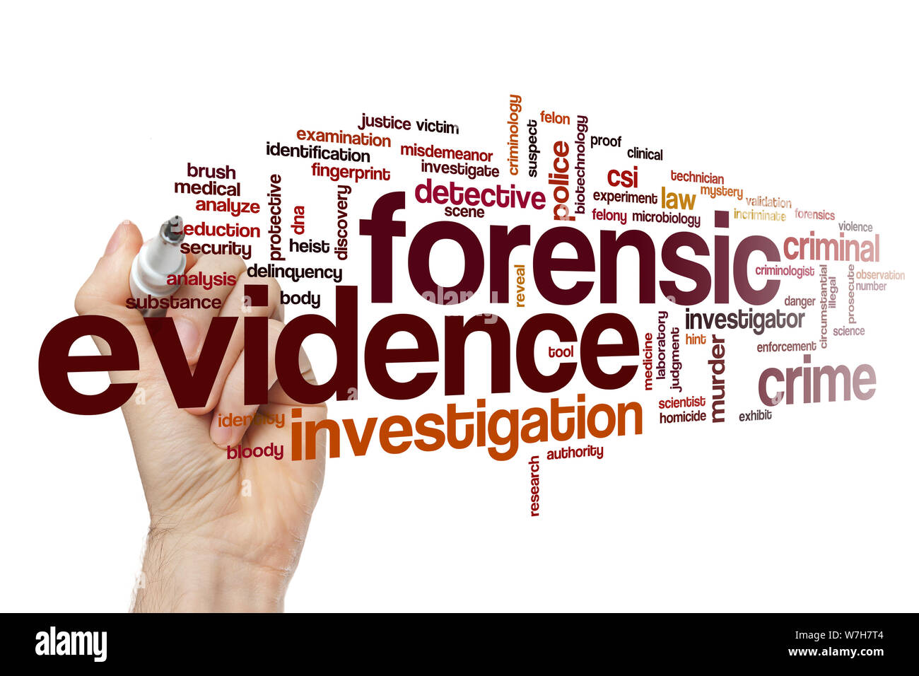 Forensic evidence word cloud concept Stock Photo - Alamy