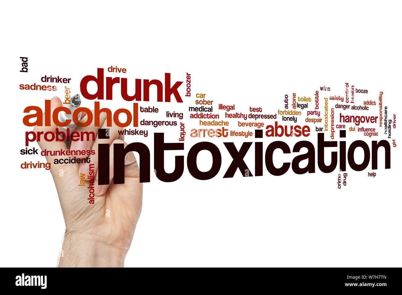 Intoxication word cloud Stock Photo - Alamy