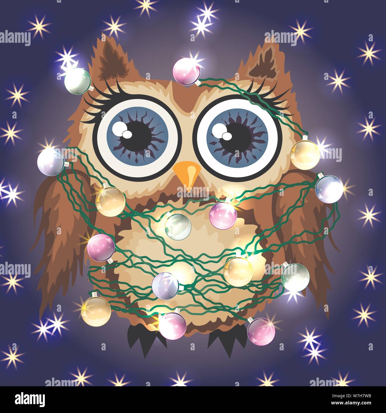Christmas Tree Owl Clip Art