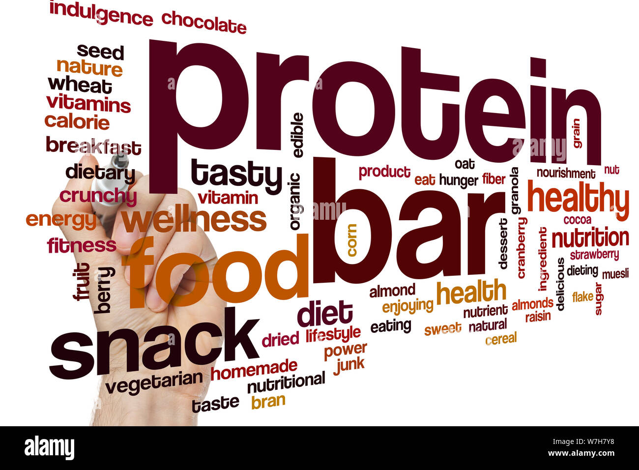Protein bar word cloud concept Stock Photo - Alamy