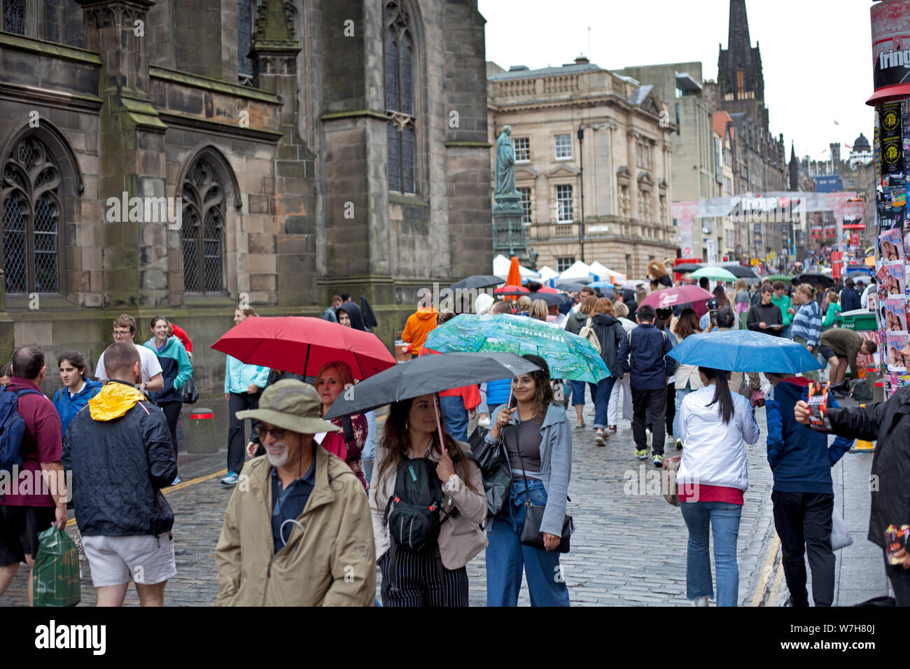 Edinburgh, Scotland, UK 6th August 2019. Very wet early morning turning ...