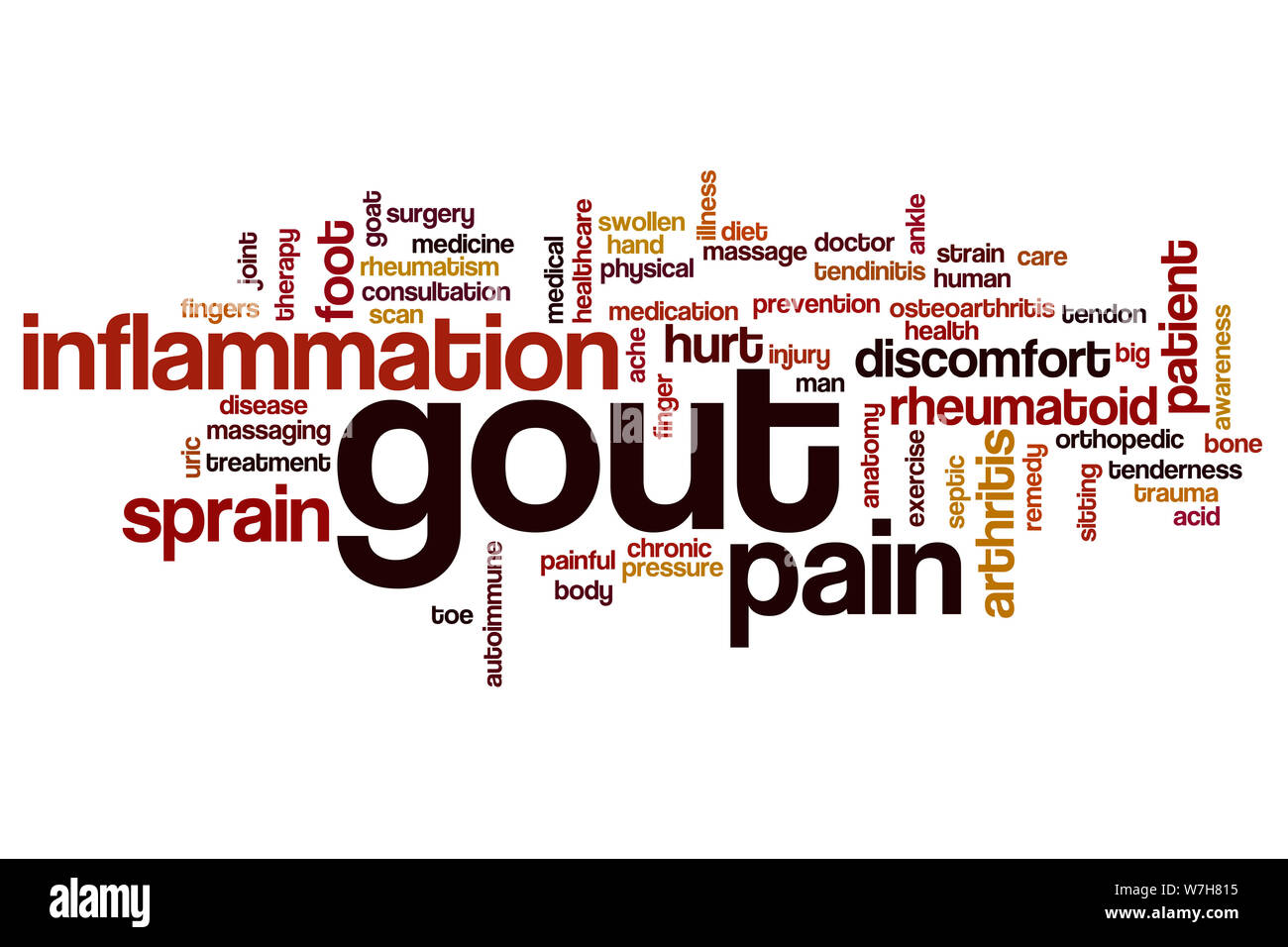 Gout word cloud concept Stock Photo - Alamy