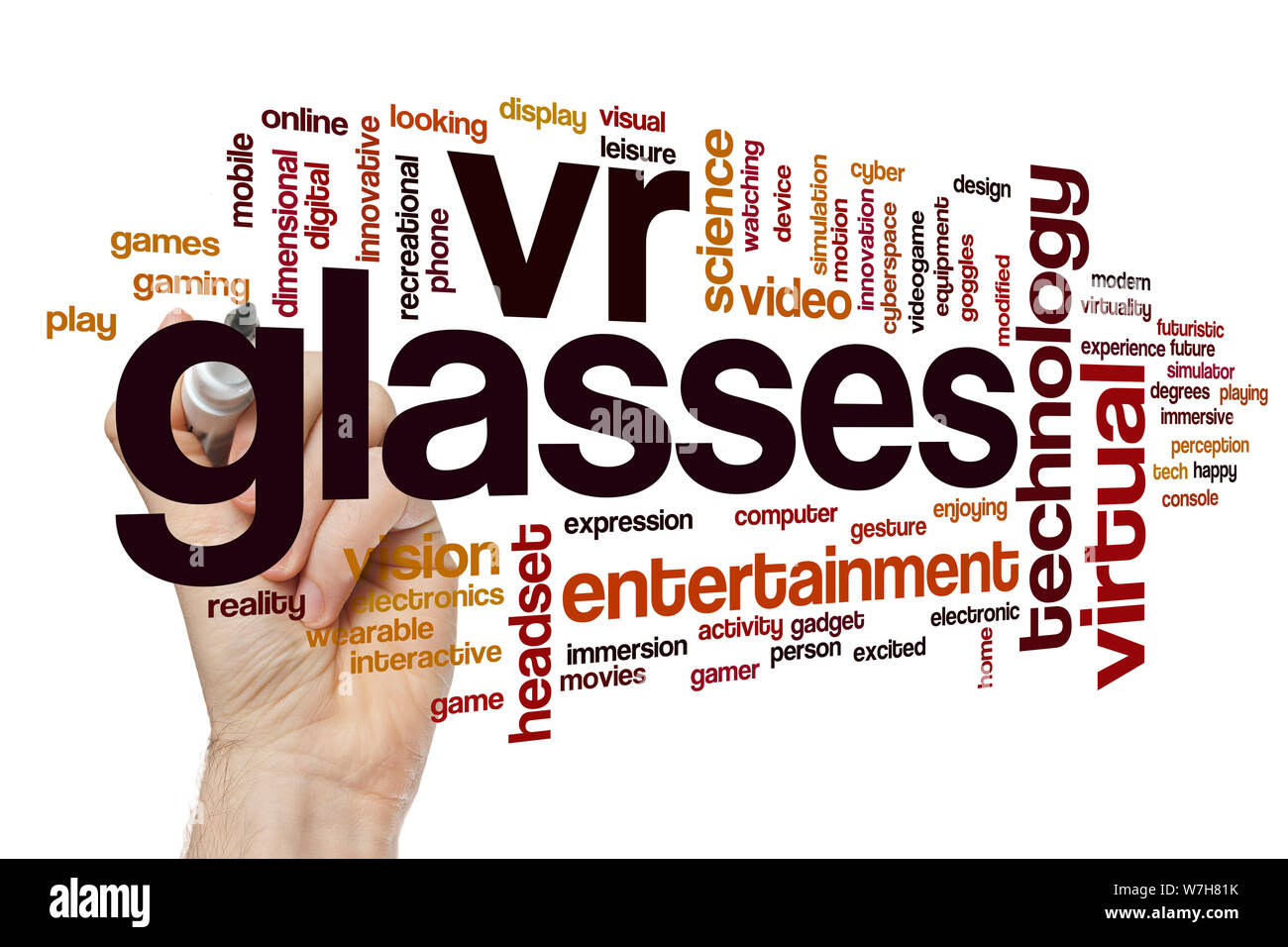VR glasses word cloud concept Stock Photo - Alamy