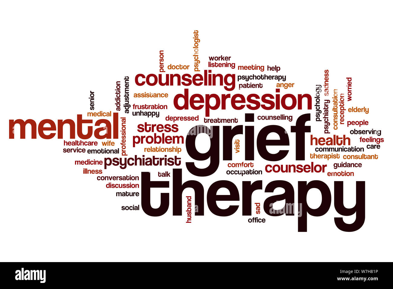 Grief therapy word cloud concept Stock Photo - Alamy