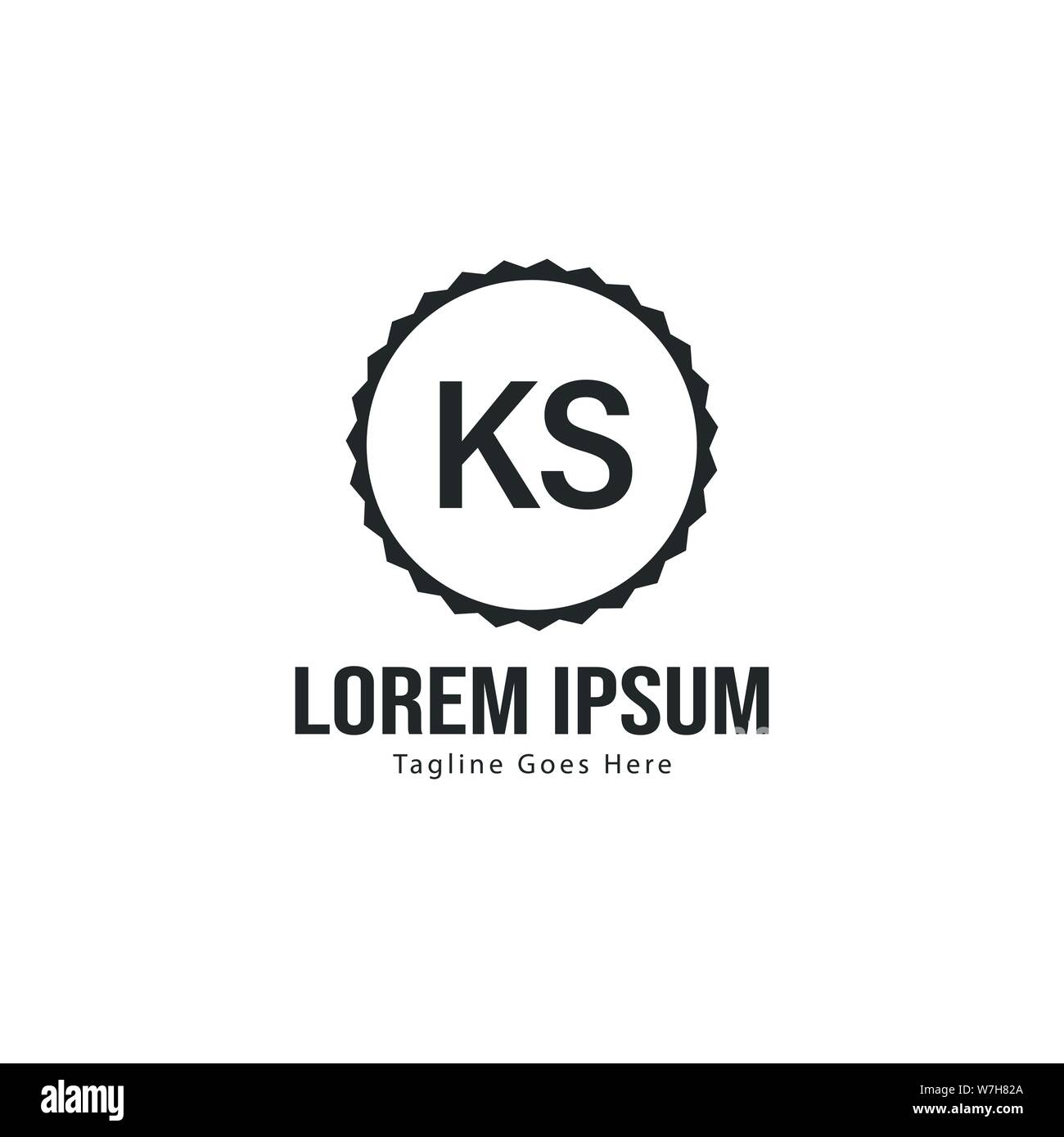 Initial KS logo template with modern frame. Minimalist KS letter logo ...