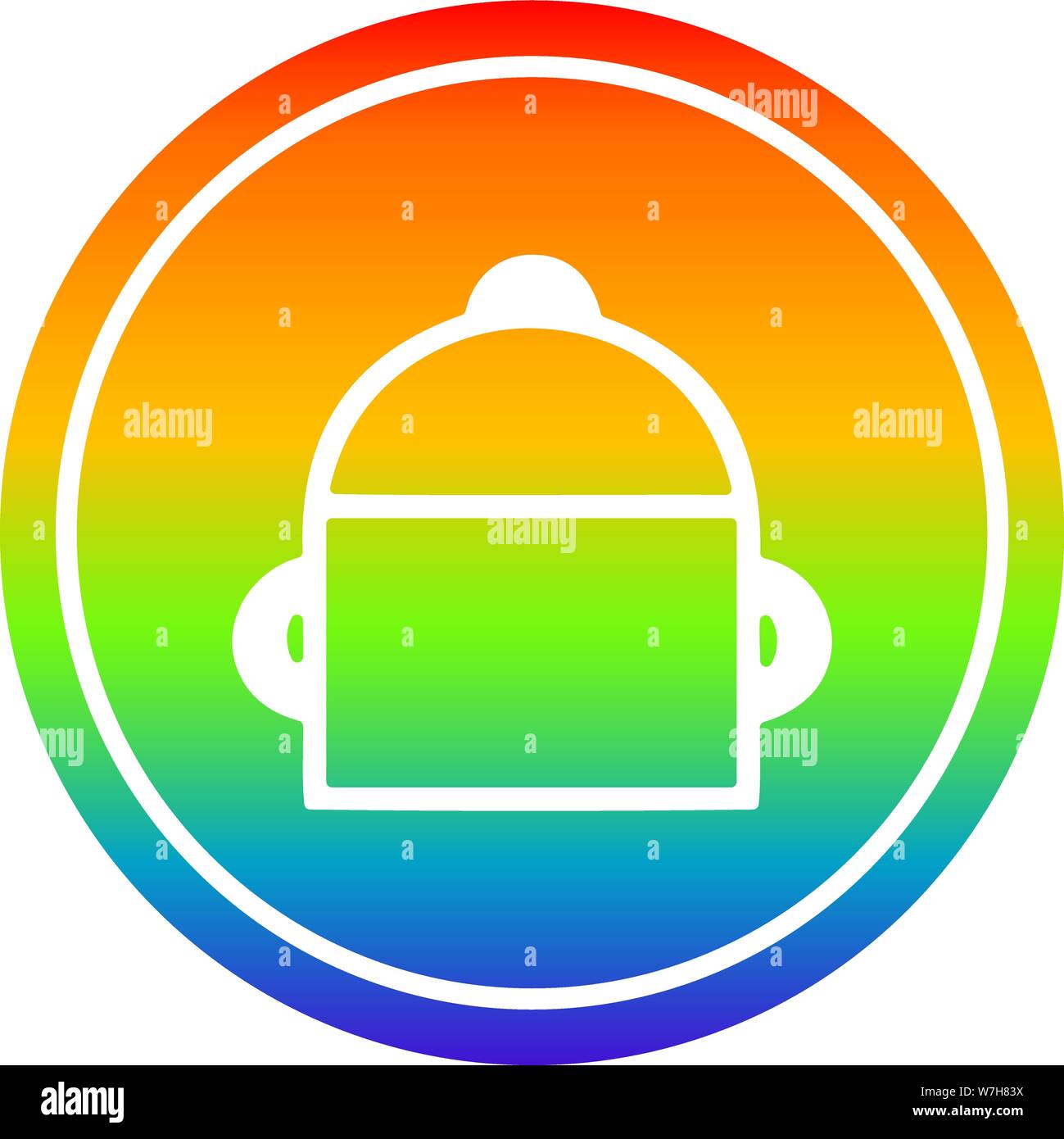 cooking pot circular icon with rainbow gradient finish Stock Vector Image & Art - Alamy
