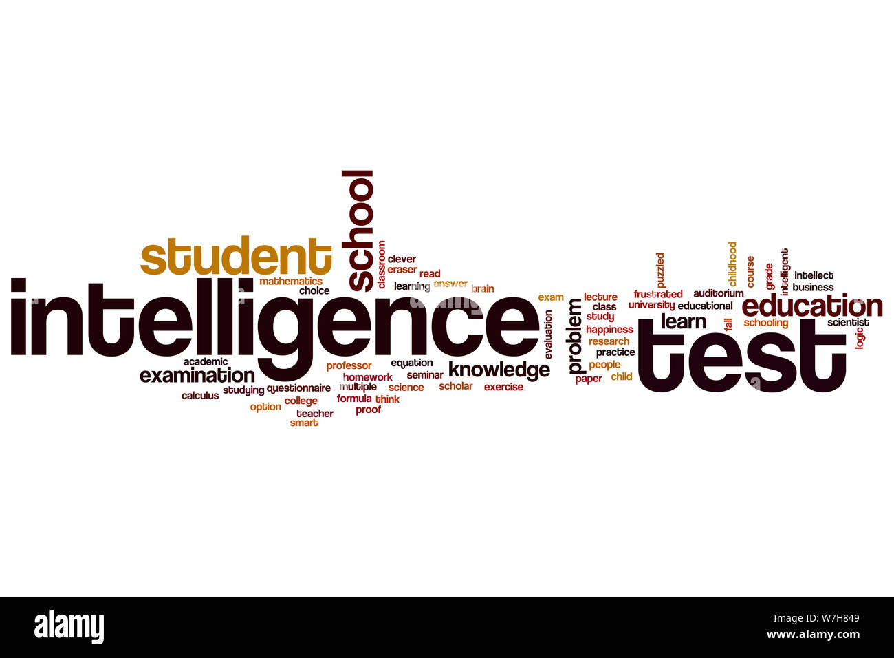Intelligence test word cloud concept Stock Photo - Alamy