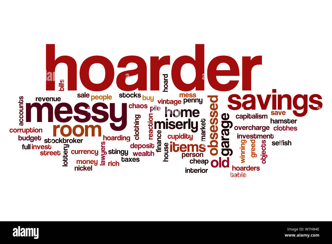 Hoarder word cloud concept Stock Photo - Alamy