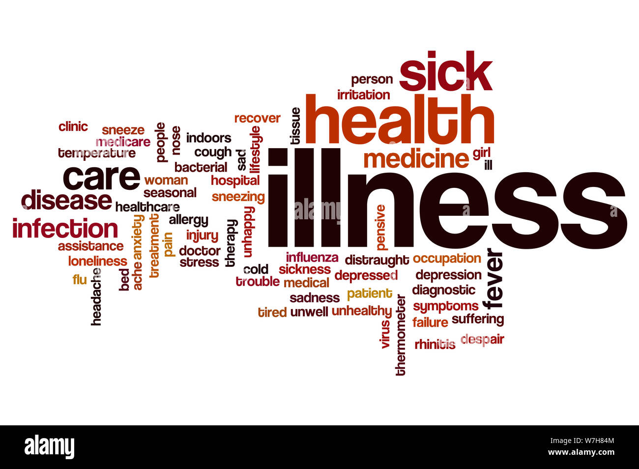 Illness word cloud concept Stock Photo - Alamy