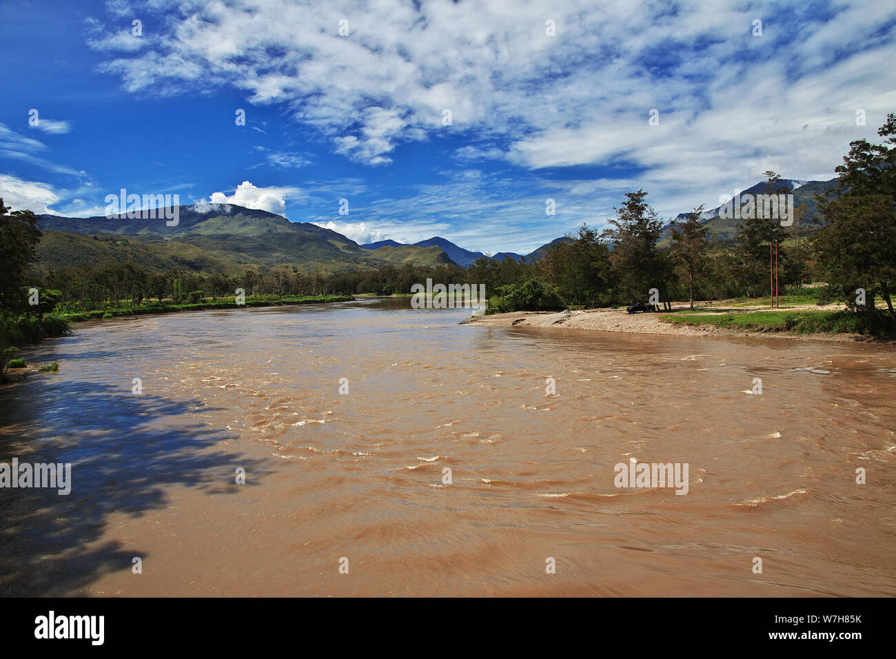 The river in valley of Wamena, Papua Stock Photo - Alamy