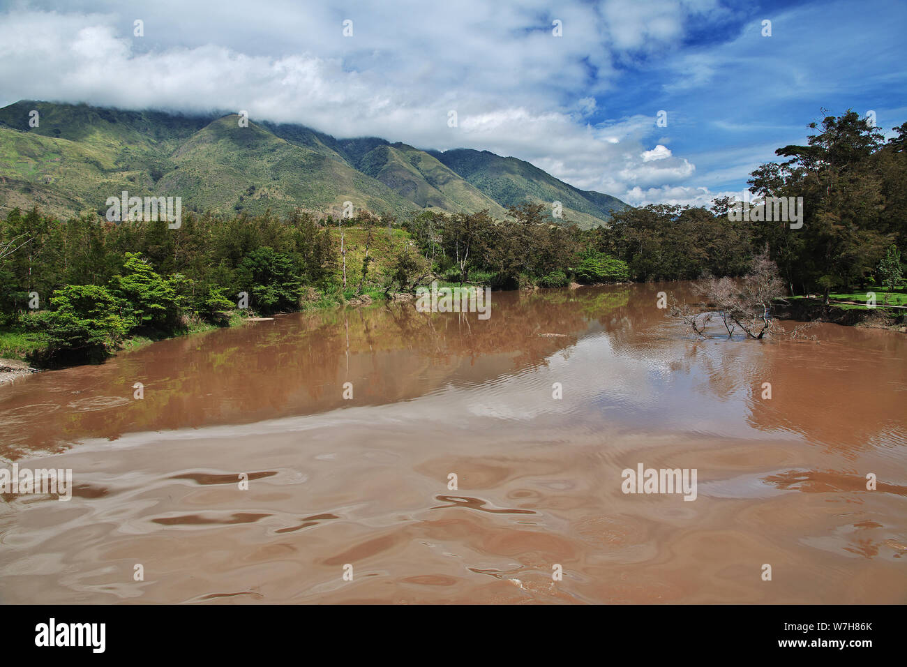 The river in valley of Wamena, Papua Stock Photo - Alamy