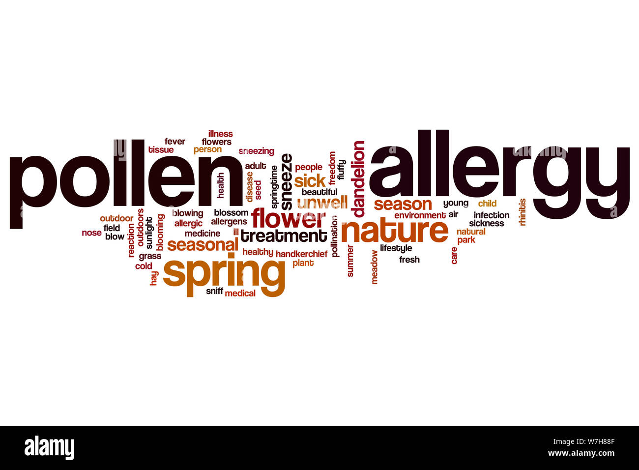 Pollen allergy word cloud concept Stock Photo - Alamy