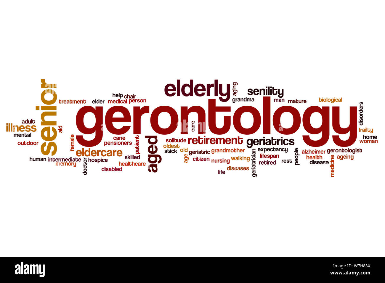 Gerontology word cloud concept Stock Photo - Alamy