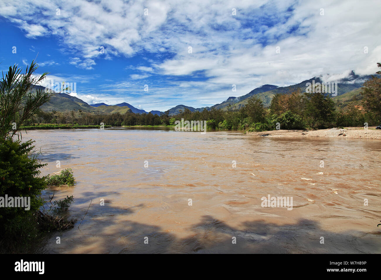 The river in valley of Wamena, Papua Stock Photo - Alamy