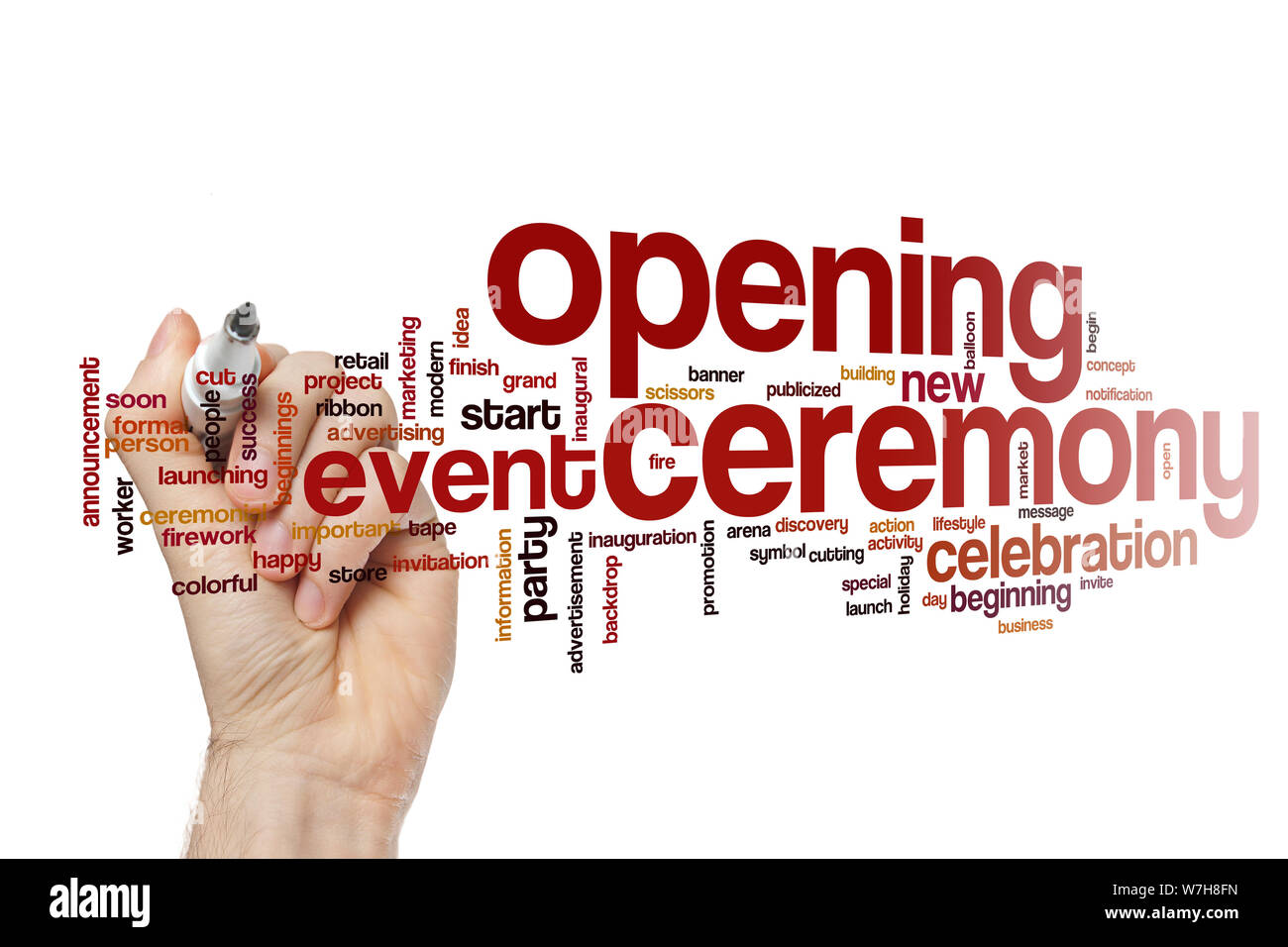Opening ceremony word cloud Stock Photo - Alamy