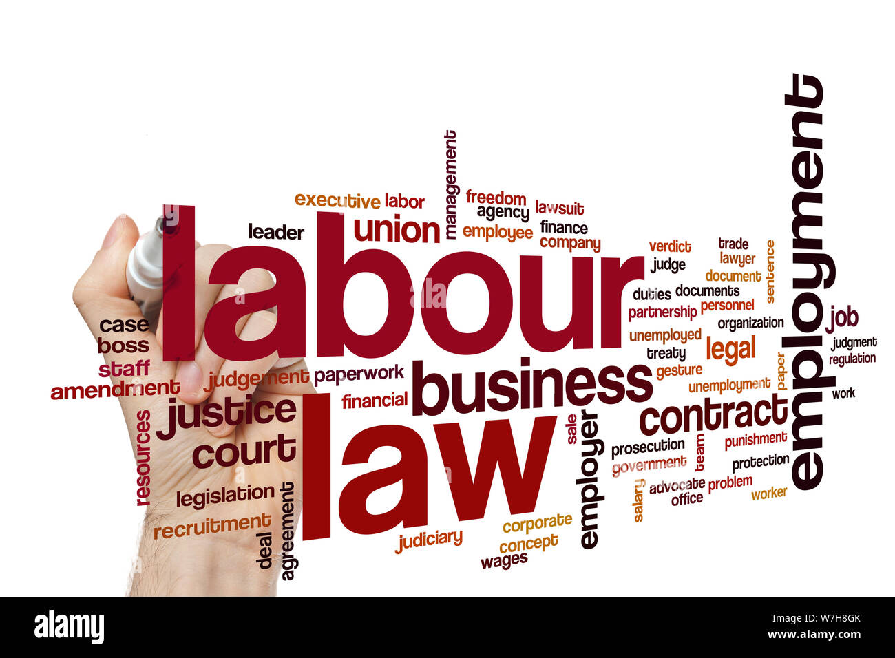 Labour law word cloud Stock Photo - Alamy