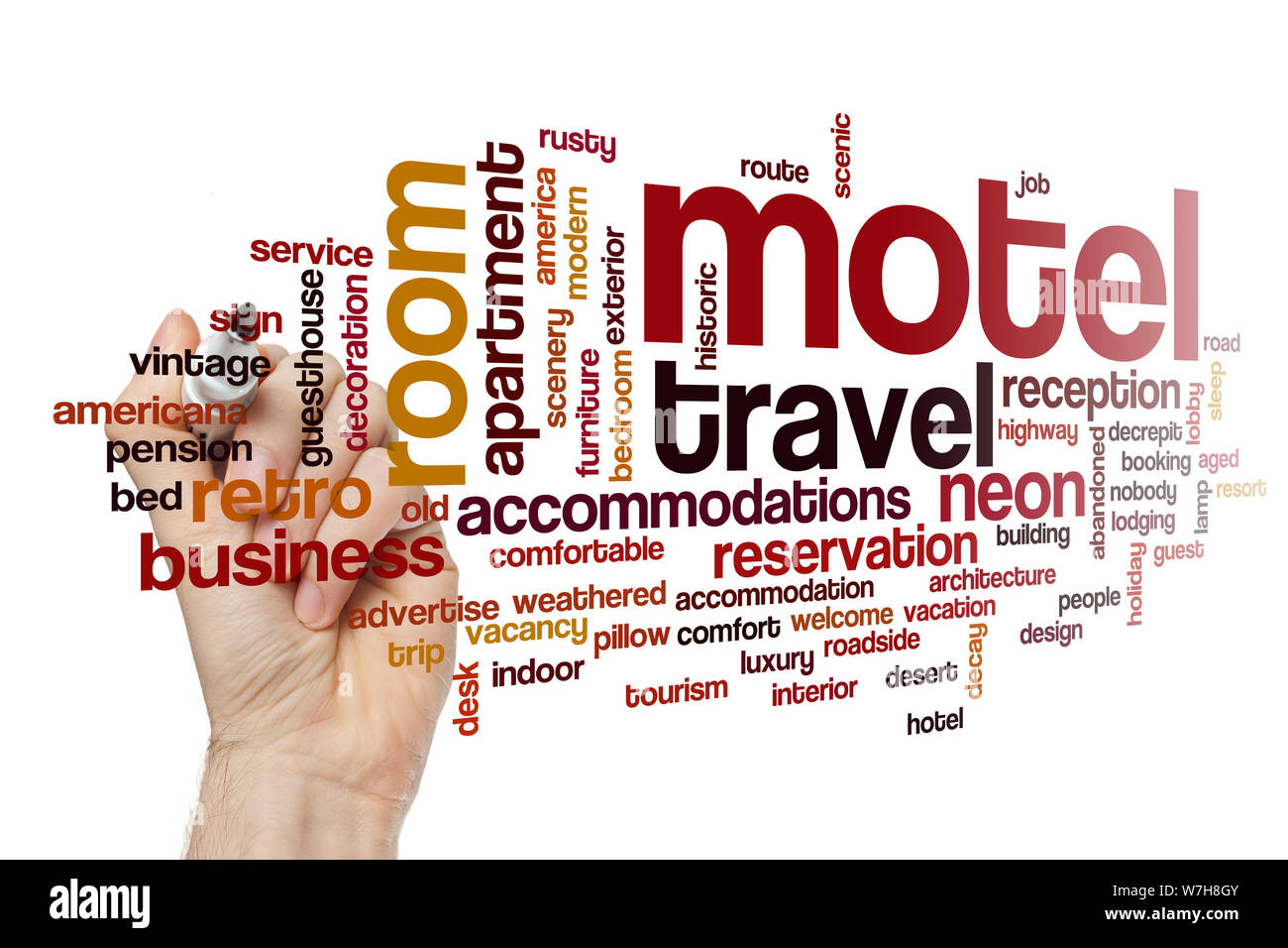 Motel word cloud concept Stock Photo - Alamy