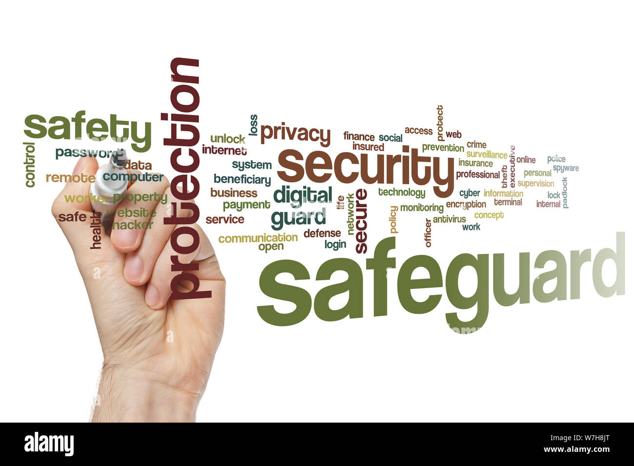 Safeguard word cloud concept Stock Photo - Alamy