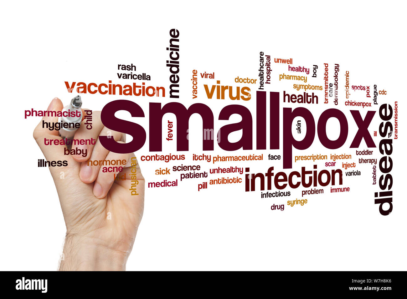 Smallpox word cloud Stock Photo - Alamy