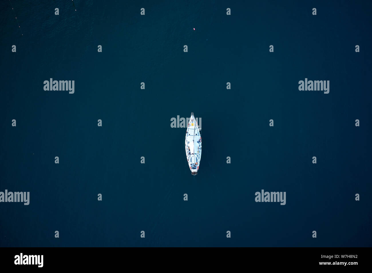 top view of a beautiful sailboat in the sea Stock Photo - Alamy