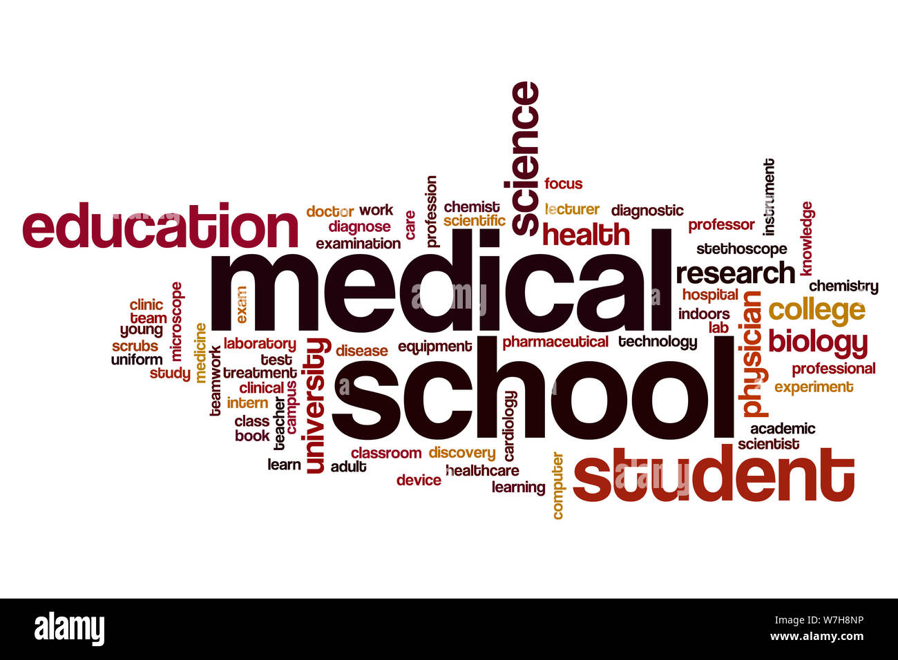 Medical school word cloud concept Stock Photo - Alamy