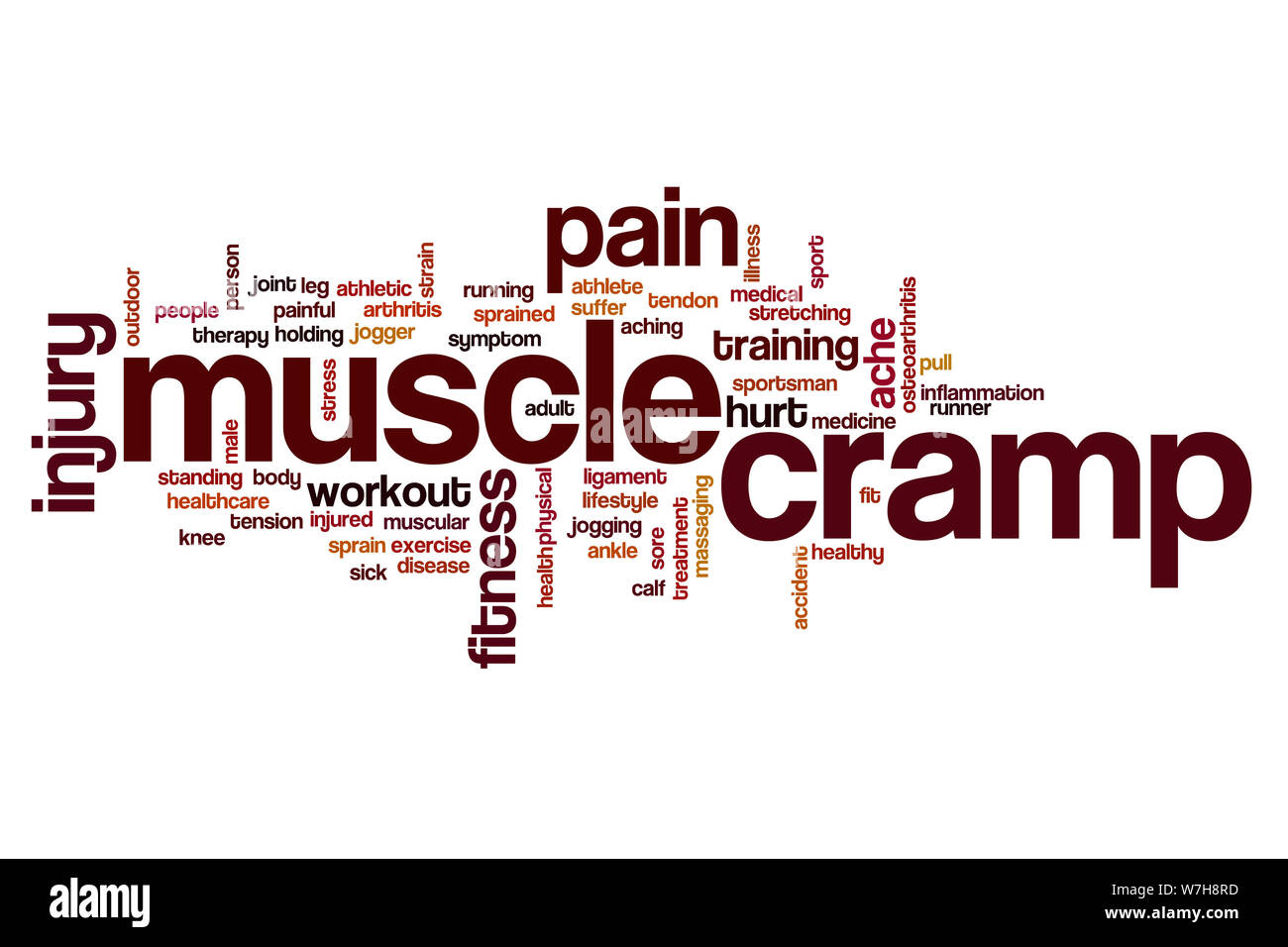 Muscle cramp word cloud concept Stock Photo - Alamy