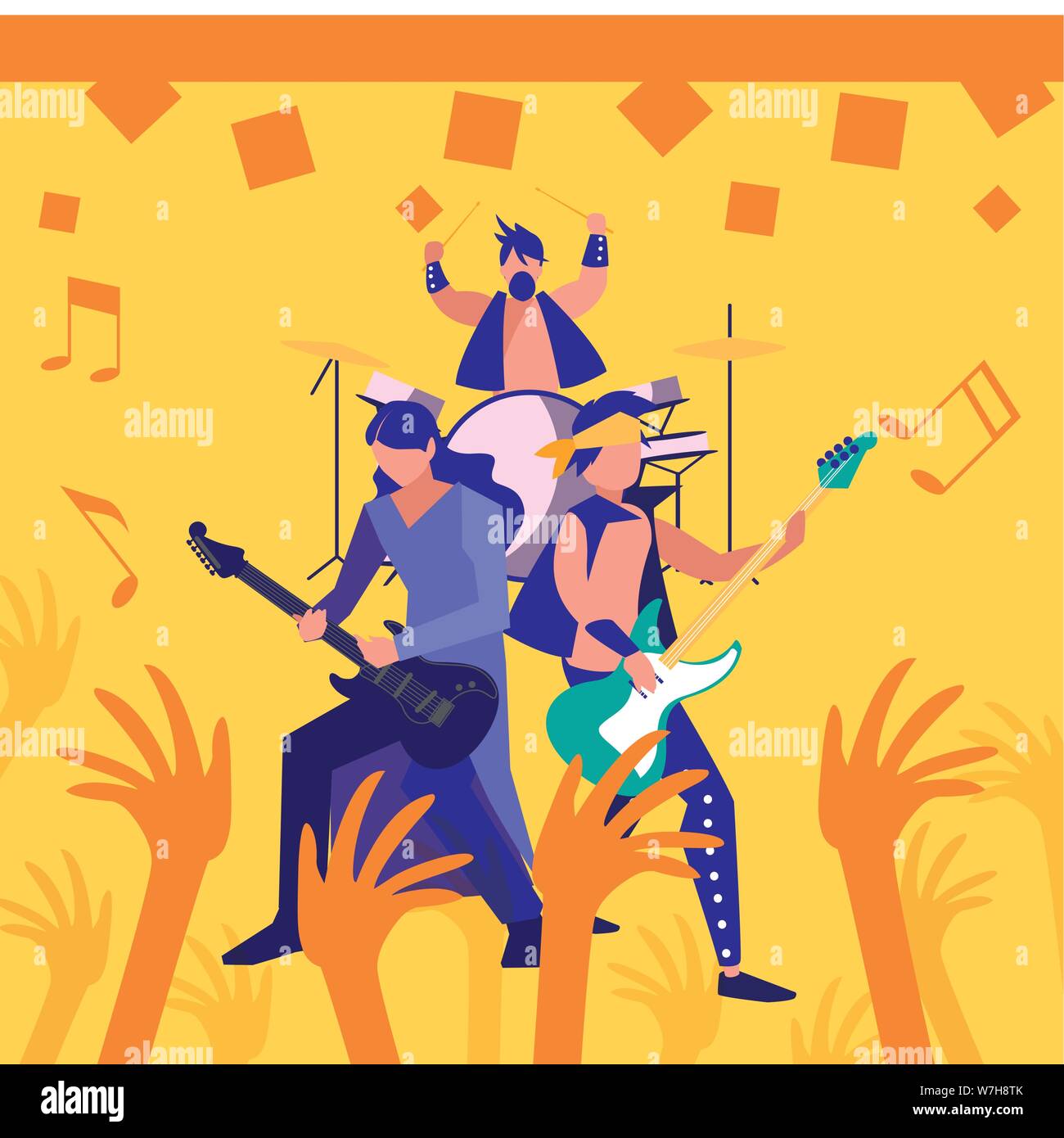 band people musicians concert event design vector illustration Stock ...