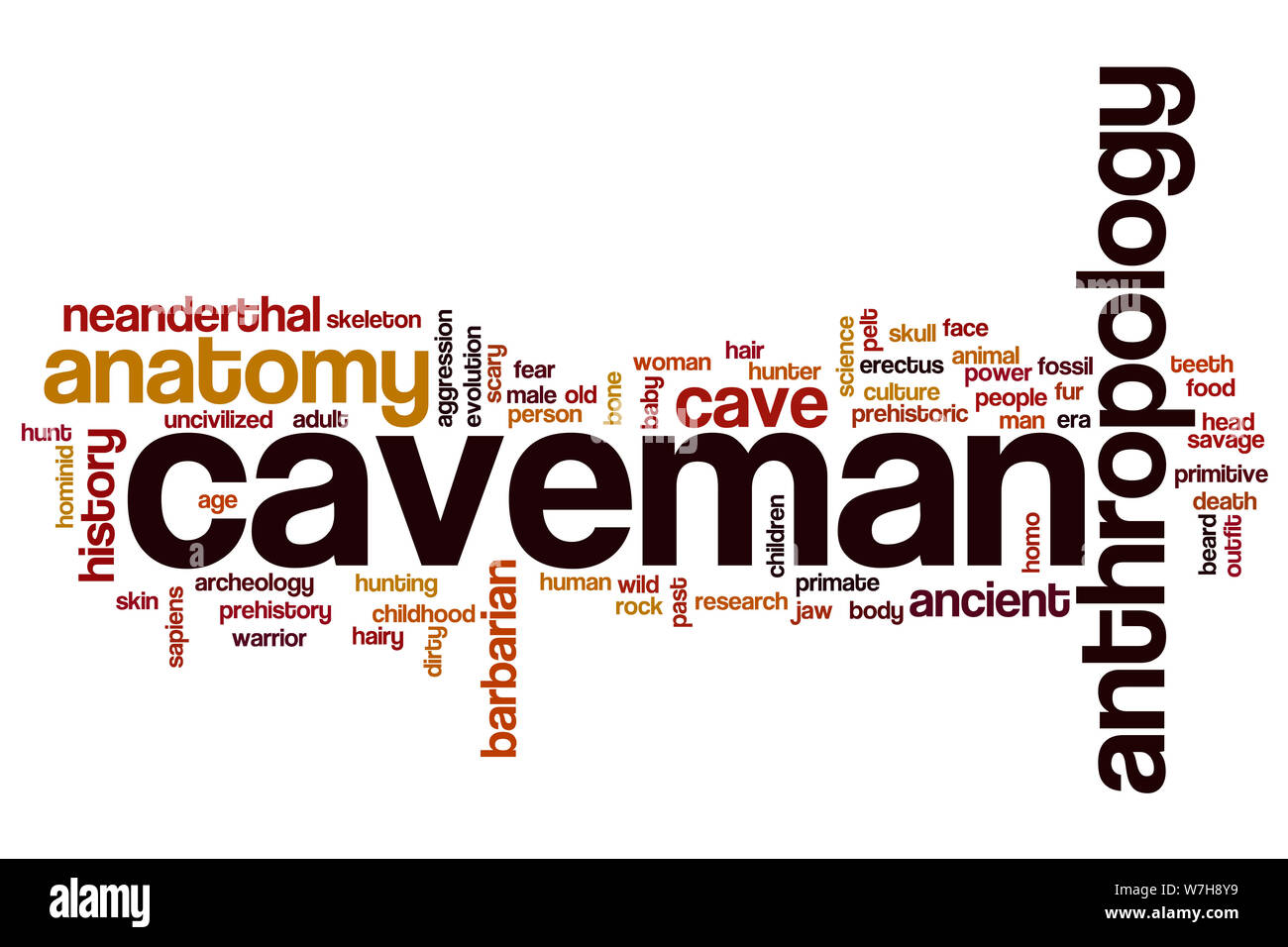 Caveman word cloud concept Stock Photo - Alamy
