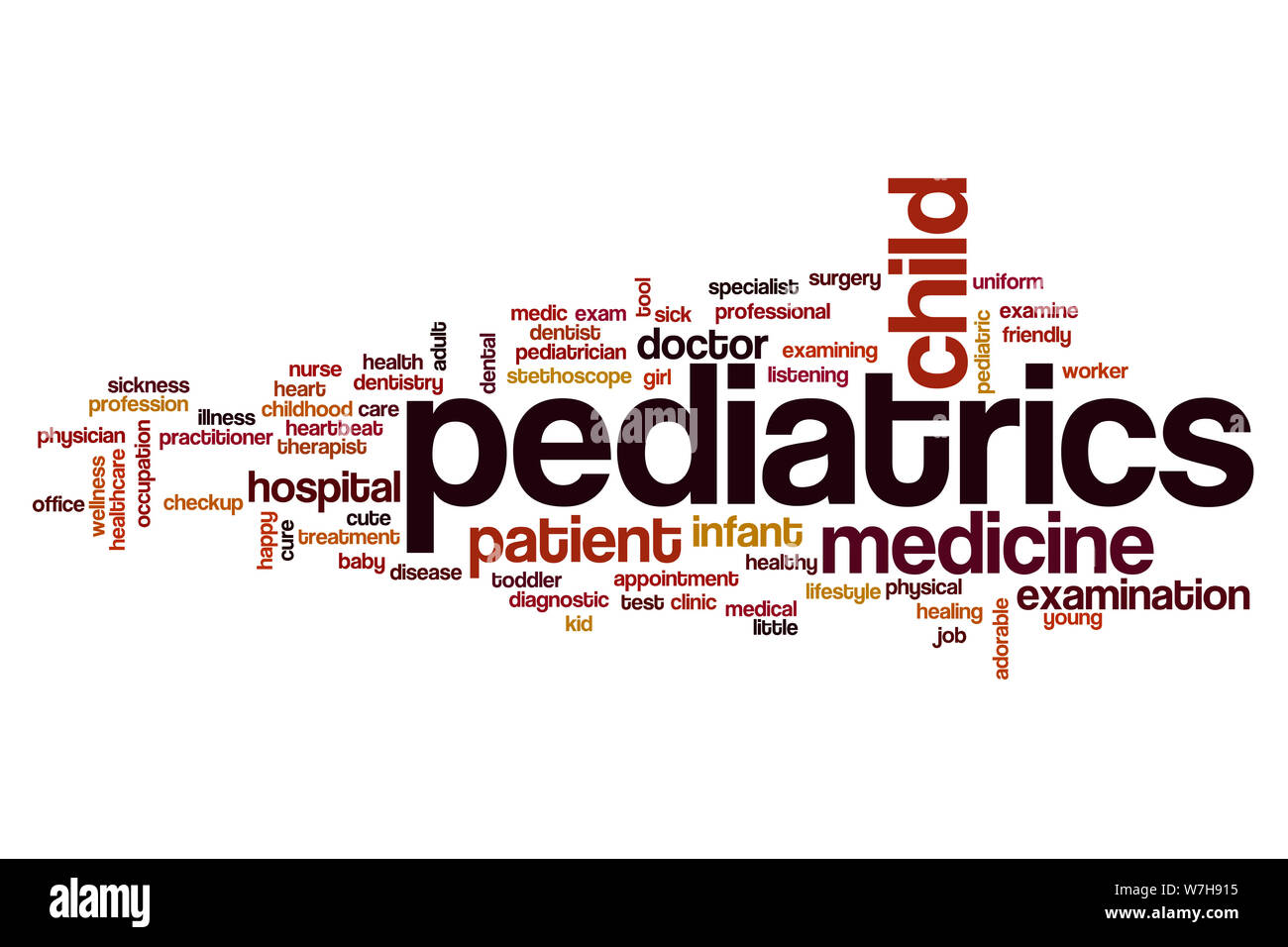 Pediatrics word cloud concept Stock Photo - Alamy