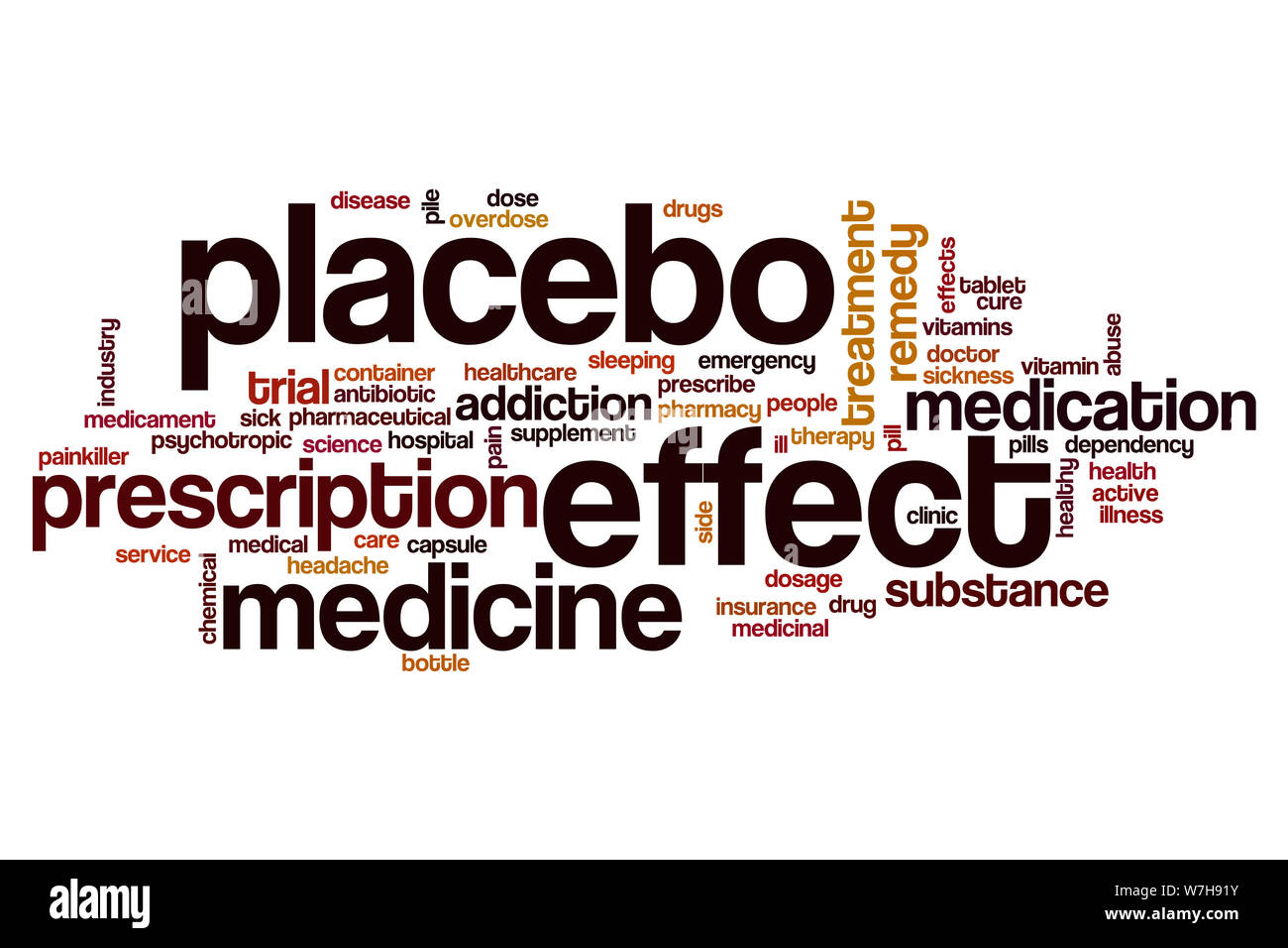 Placebo effect word cloud concept Stock Photo - Alamy