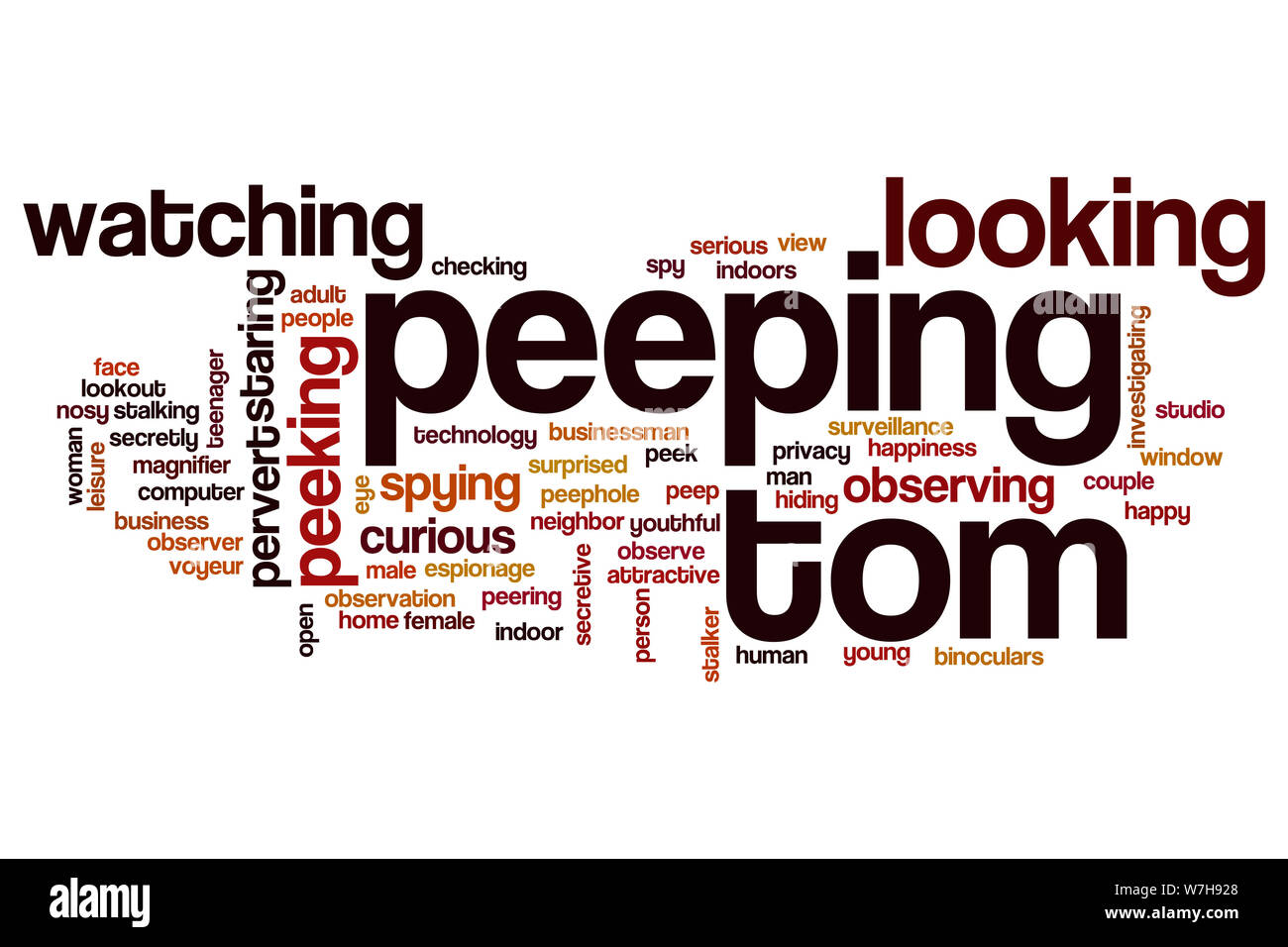 Peeping tom word cloud concept Stock Photo - Alamy