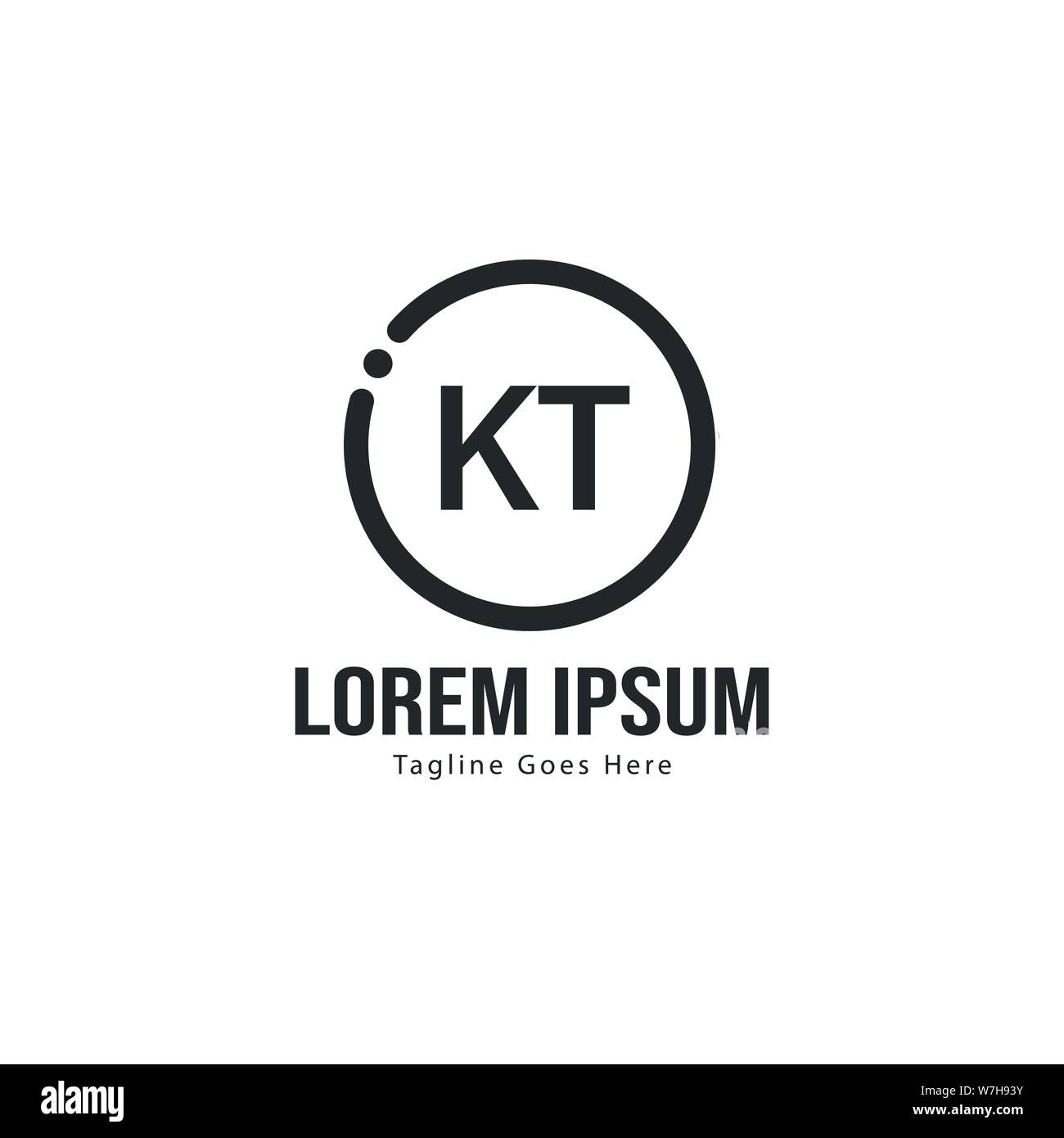 Initial KT logo template with modern frame. Minimalist KT letter logo ...