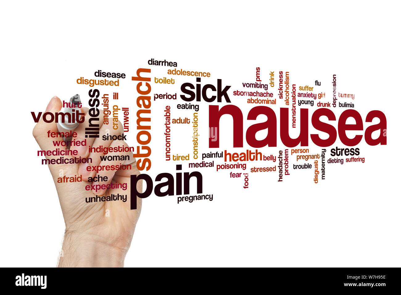 Nausea word cloud Stock Photo - Alamy