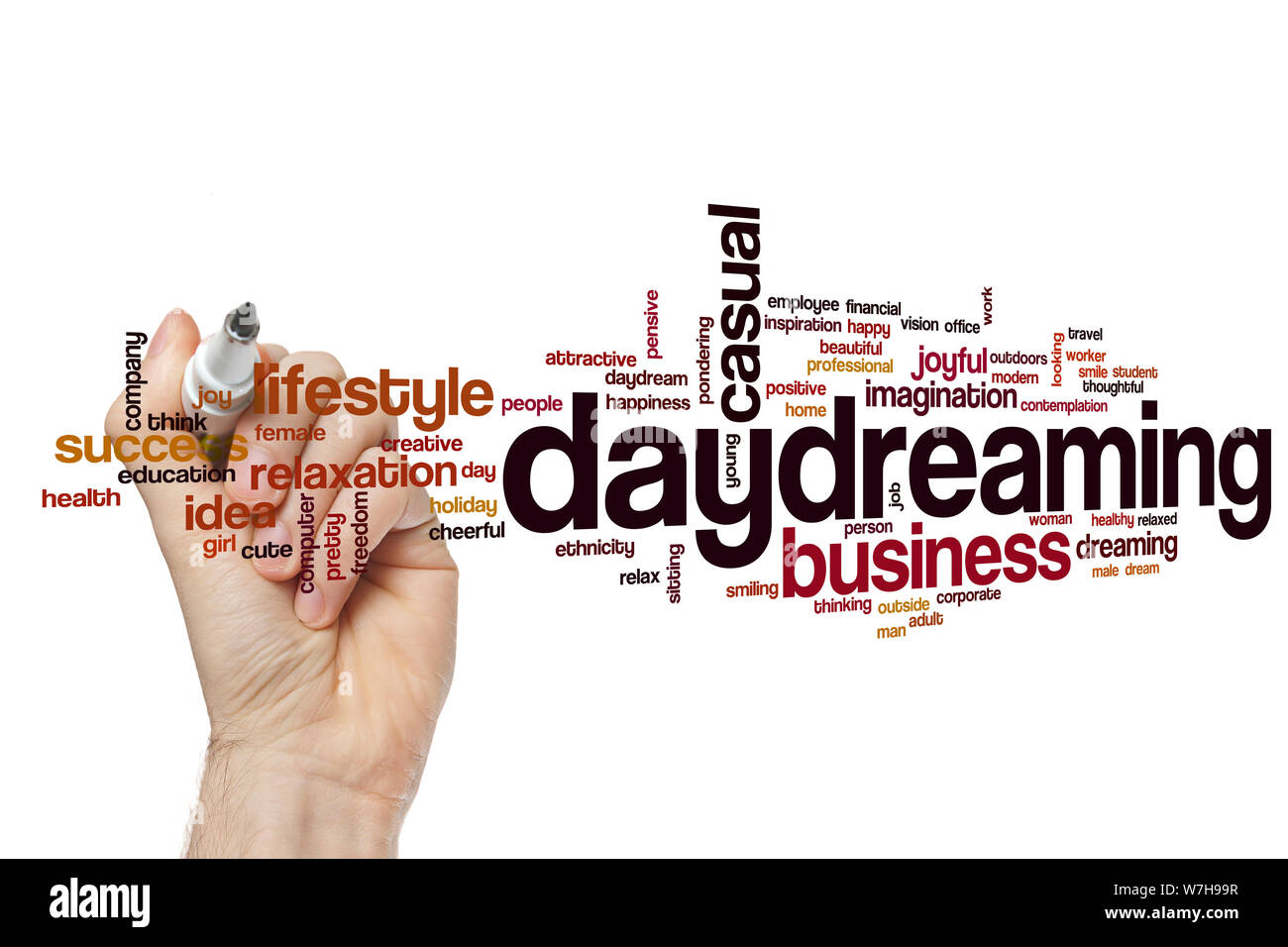 Daydreaming word cloud concept Stock Photo - Alamy