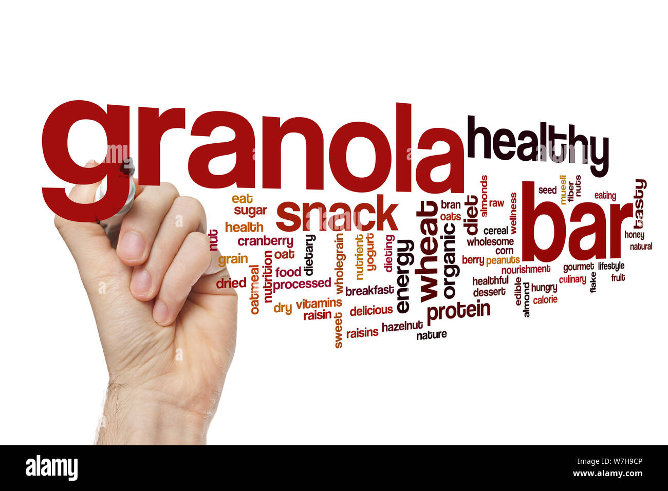Granola bar word cloud concept Stock Photo - Alamy