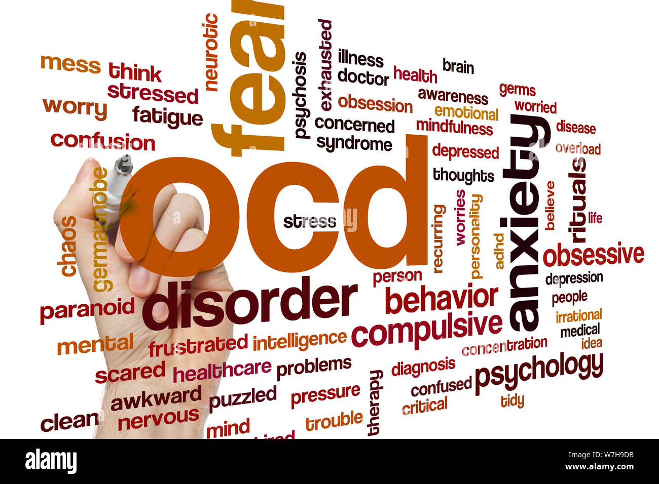 OCD word cloud Stock Photo - Alamy