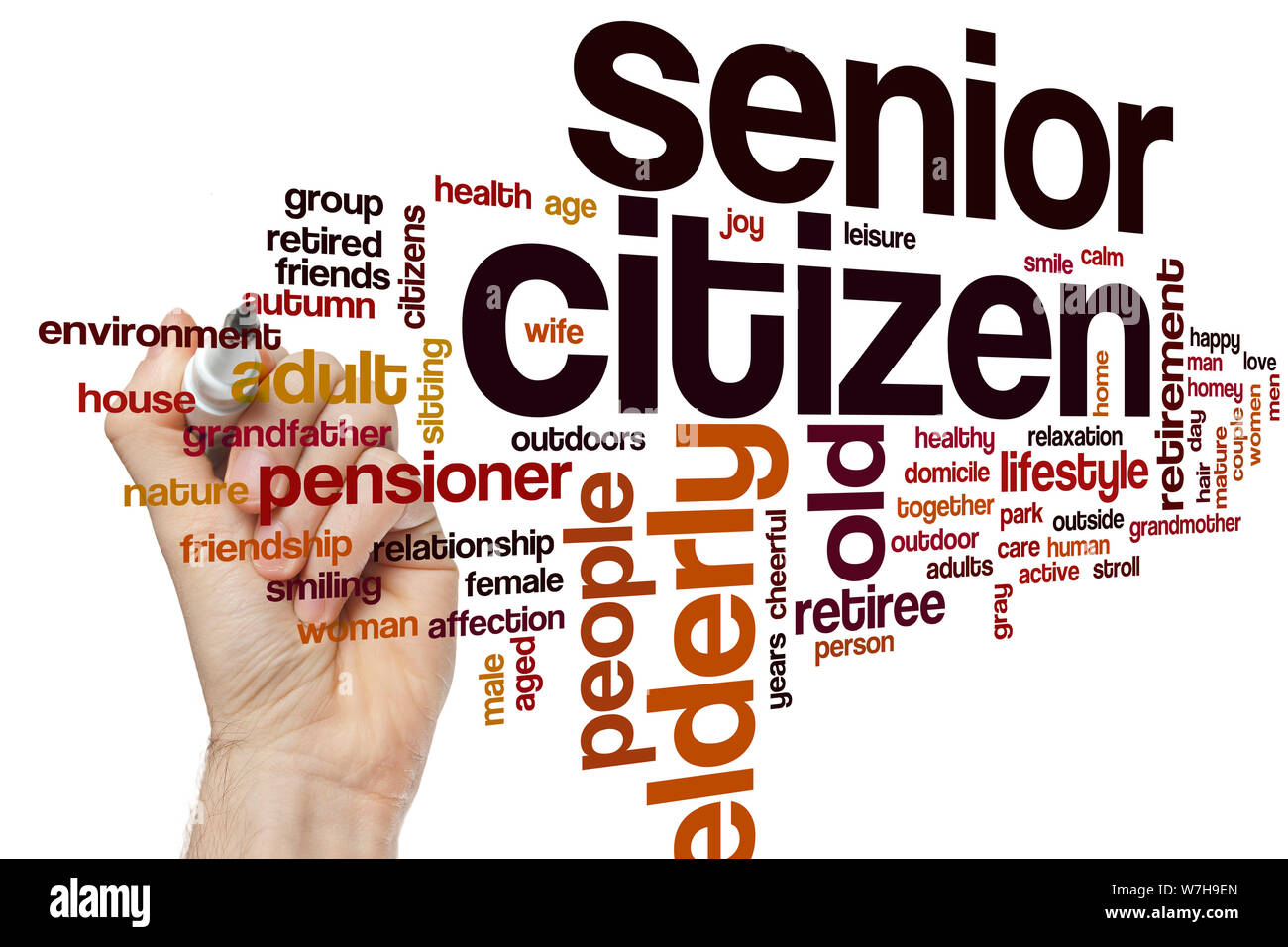 Senior citizen word cloud concept Stock Photo - Alamy