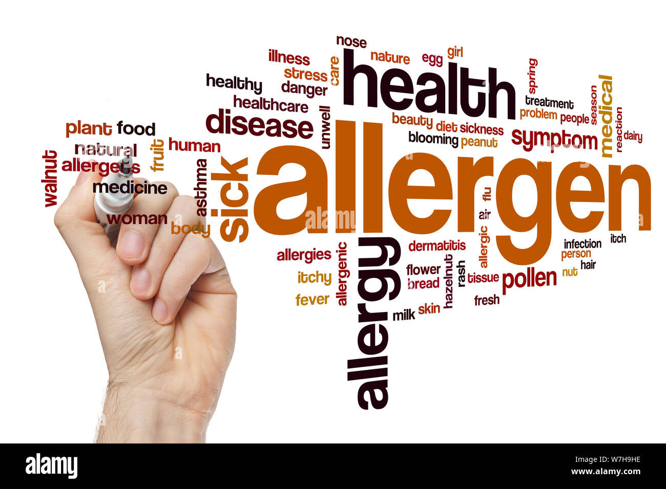 Allergen word cloud concept Stock Photo - Alamy