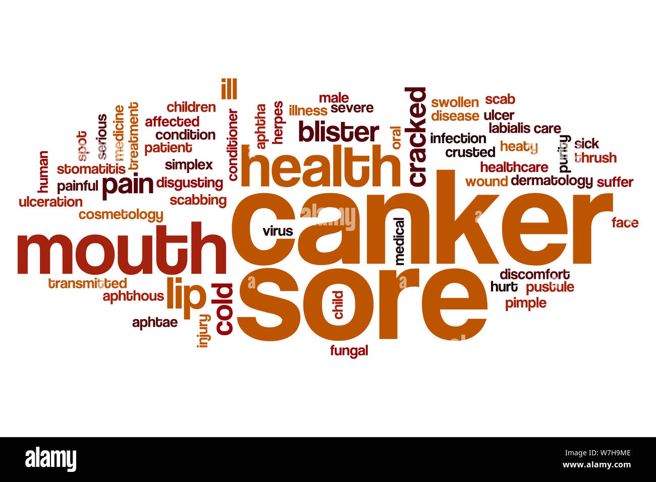 Canker sore word cloud concept Stock Photo - Alamy