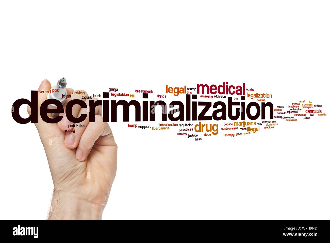 Decriminalization word cloud concept Stock Photo - Alamy
