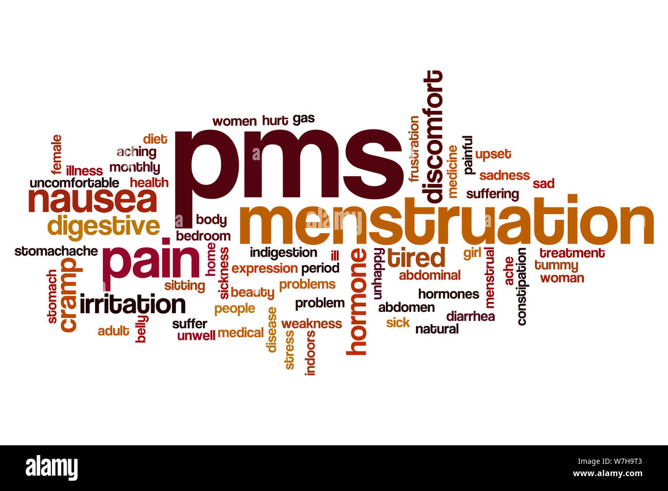 PMS word cloud concept Stock Photo - Alamy