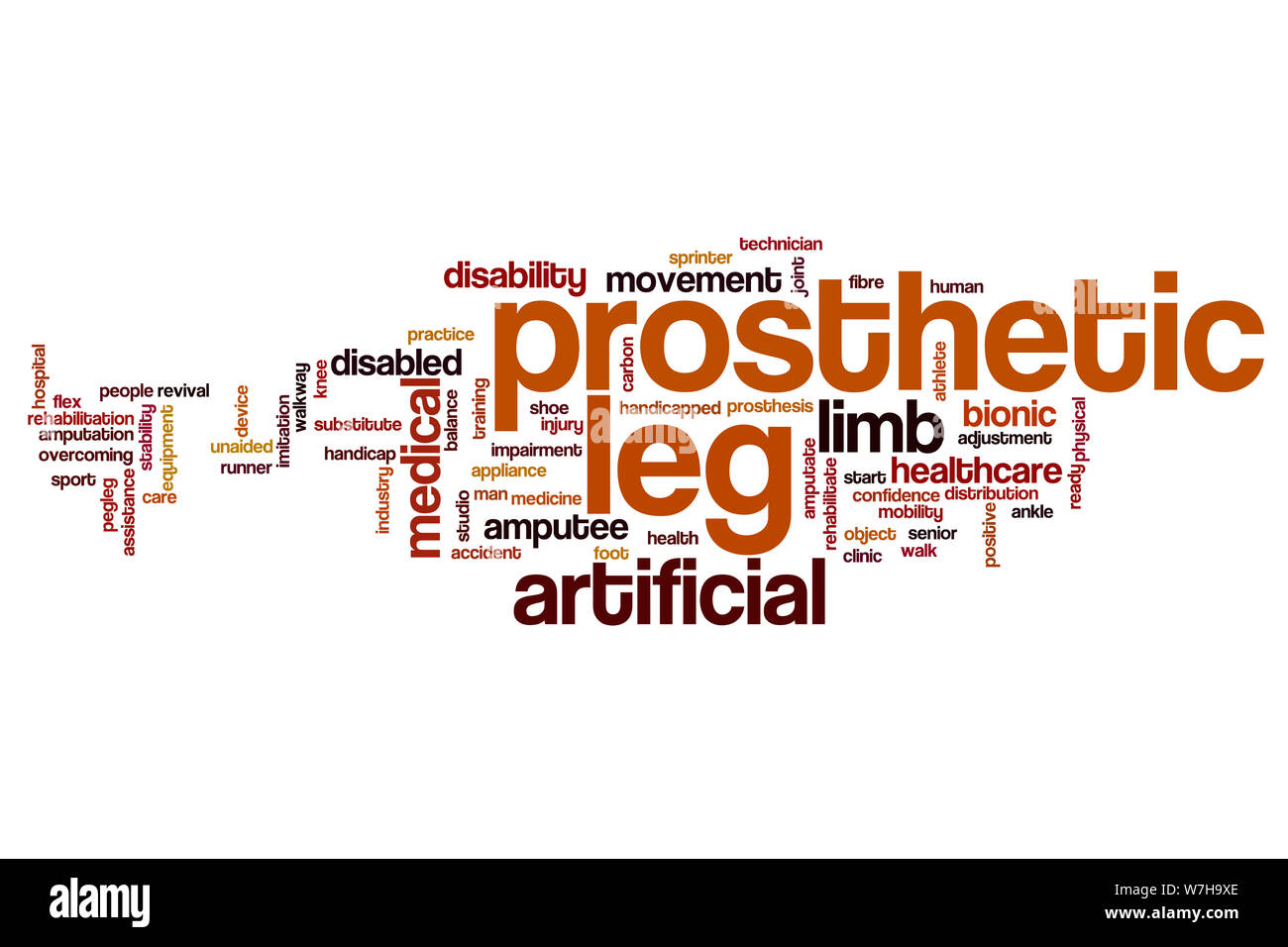 Prosthetic leg word cloud concept Stock Photo - Alamy