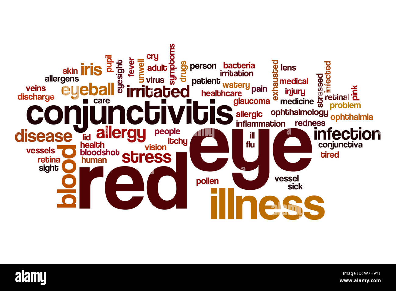 Red eye word cloud concept Stock Photo - Alamy