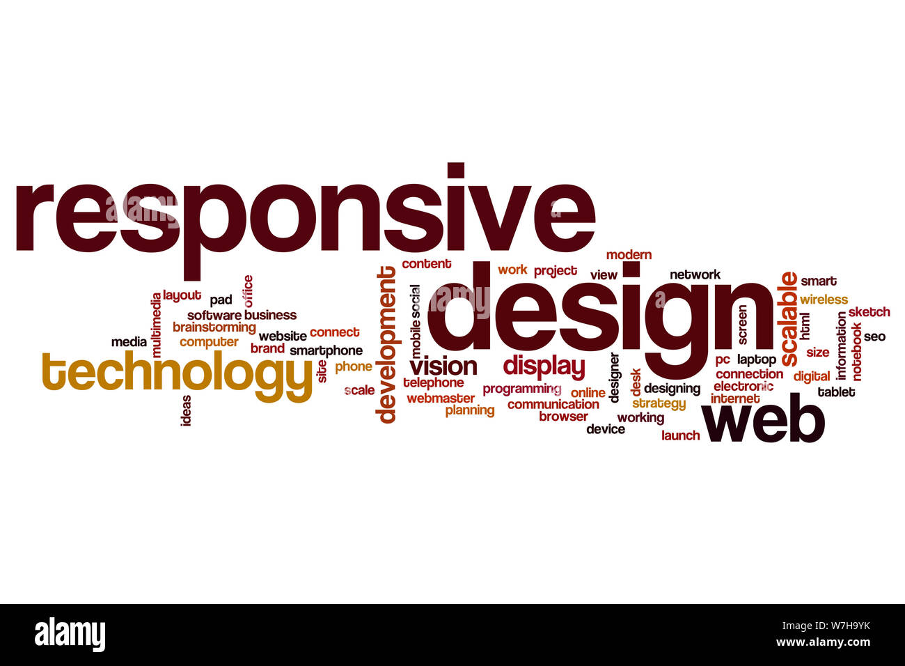 Responsive design word cloud concept Stock Photo - Alamy