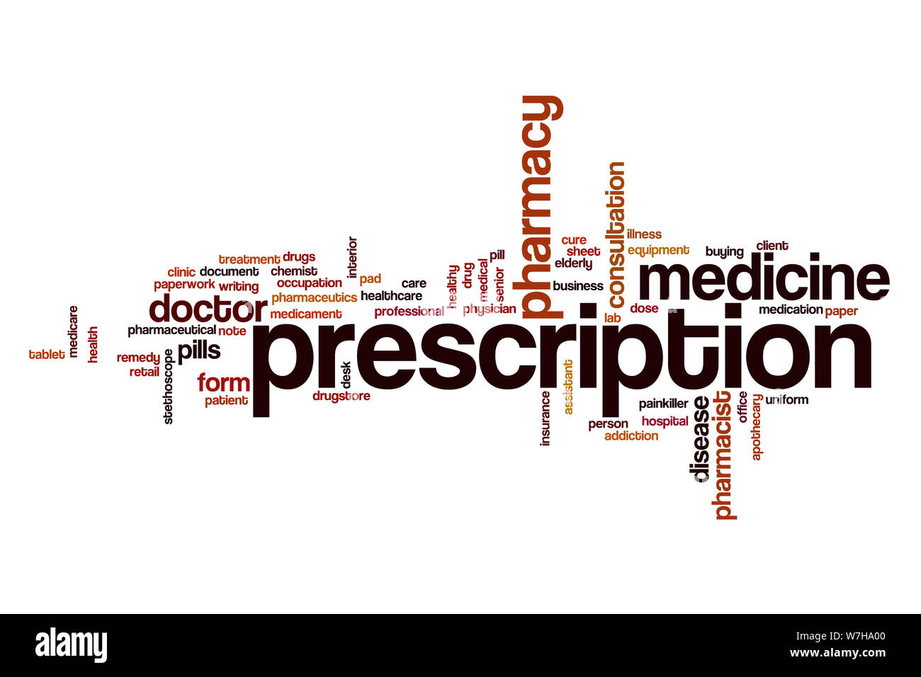 Prescription word cloud concept Stock Photo - Alamy