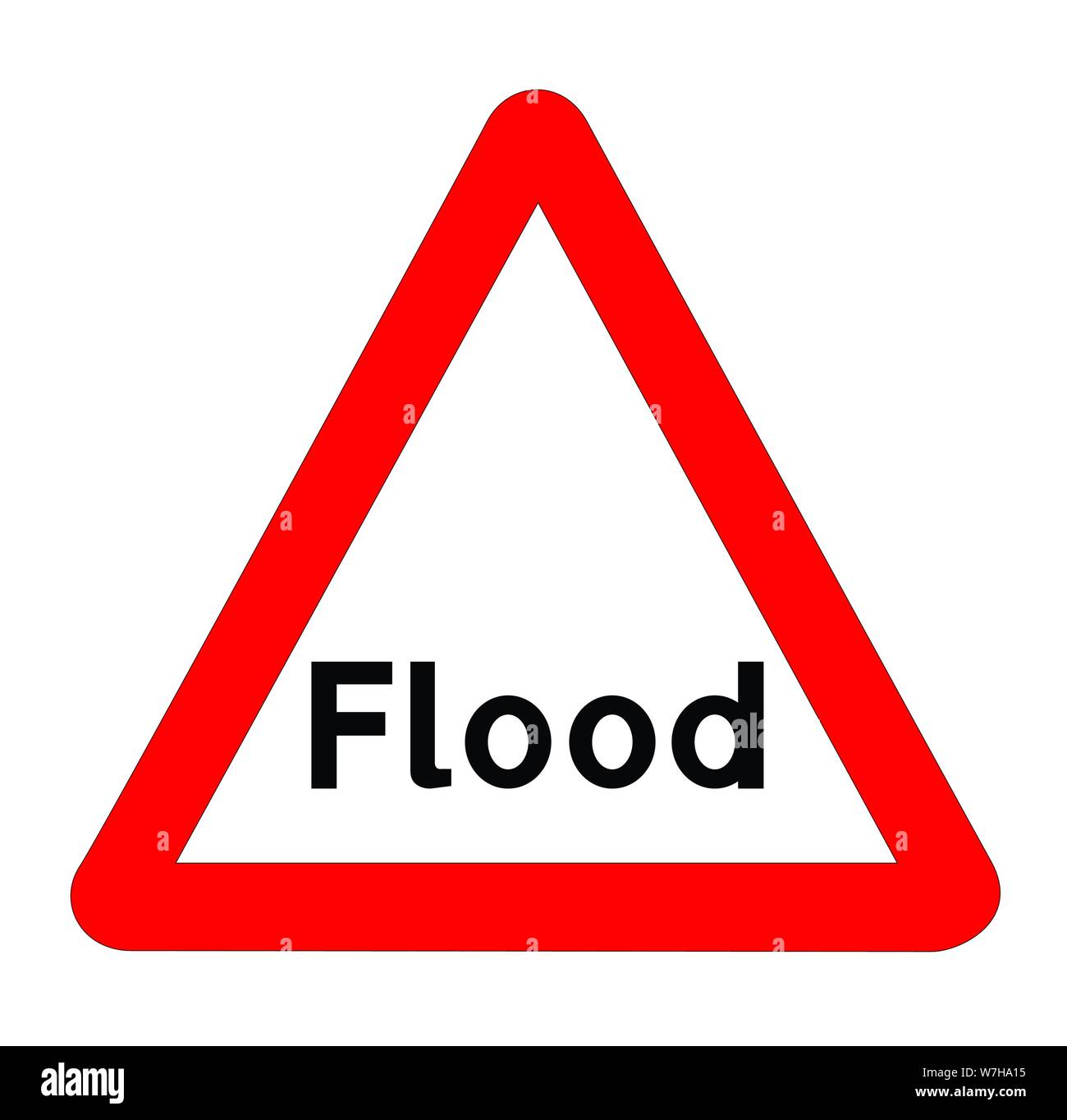 The traditional 'FLOOD' triangle, traffic sign isolated on a white background Stock Vector Image ...