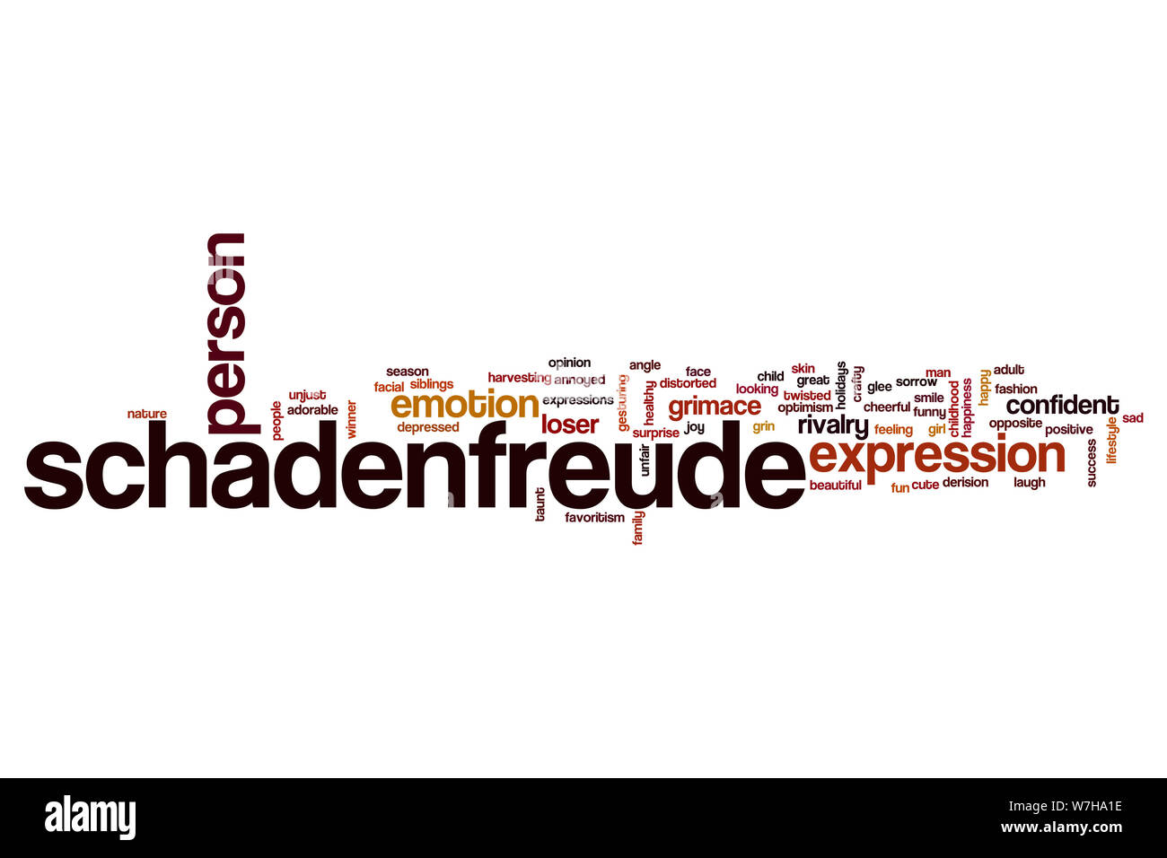 Schadenfreude word cloud concept Stock Photo - Alamy