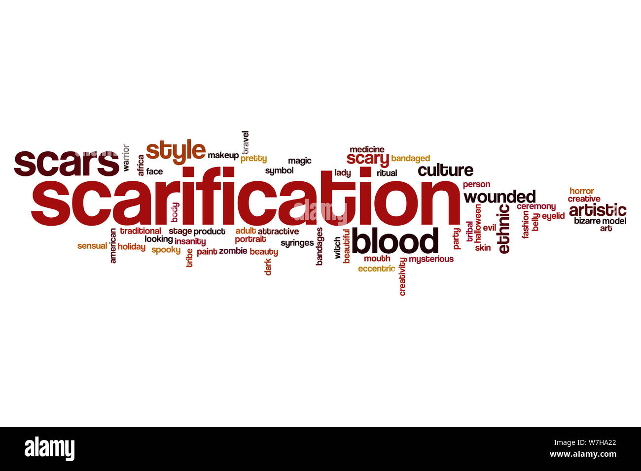 Scarification word cloud concept Stock Photo - Alamy