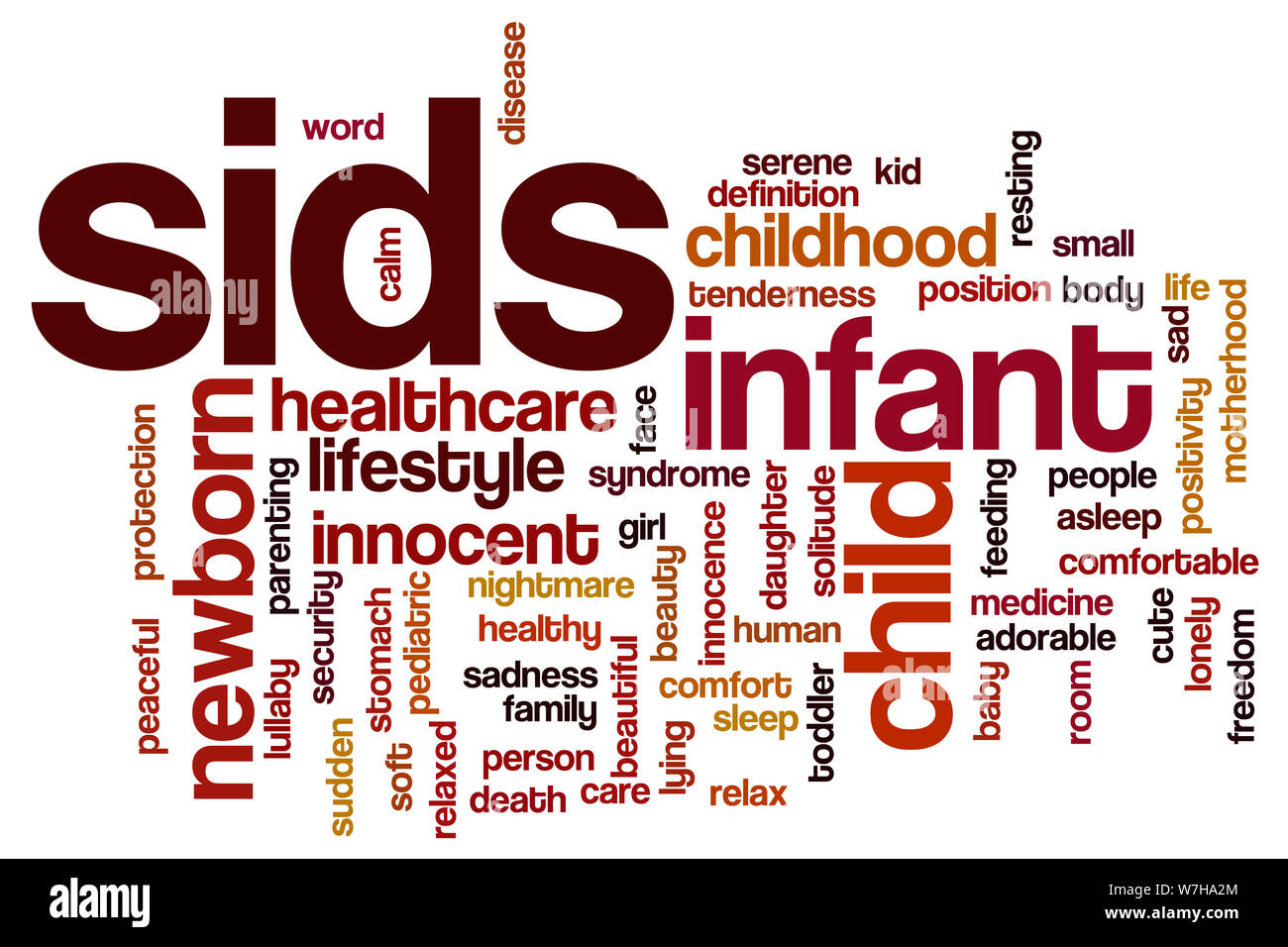 Sids word cloud concept Stock Photo - Alamy